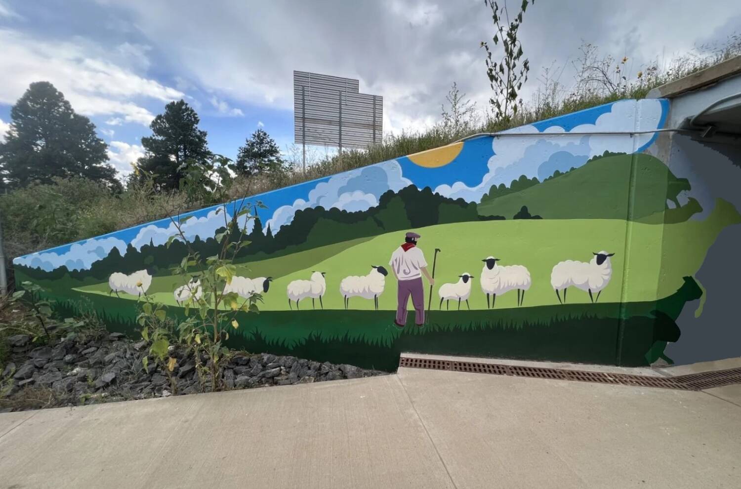 A mural of Basque sheepherders in Arizona, a state with a Basque name